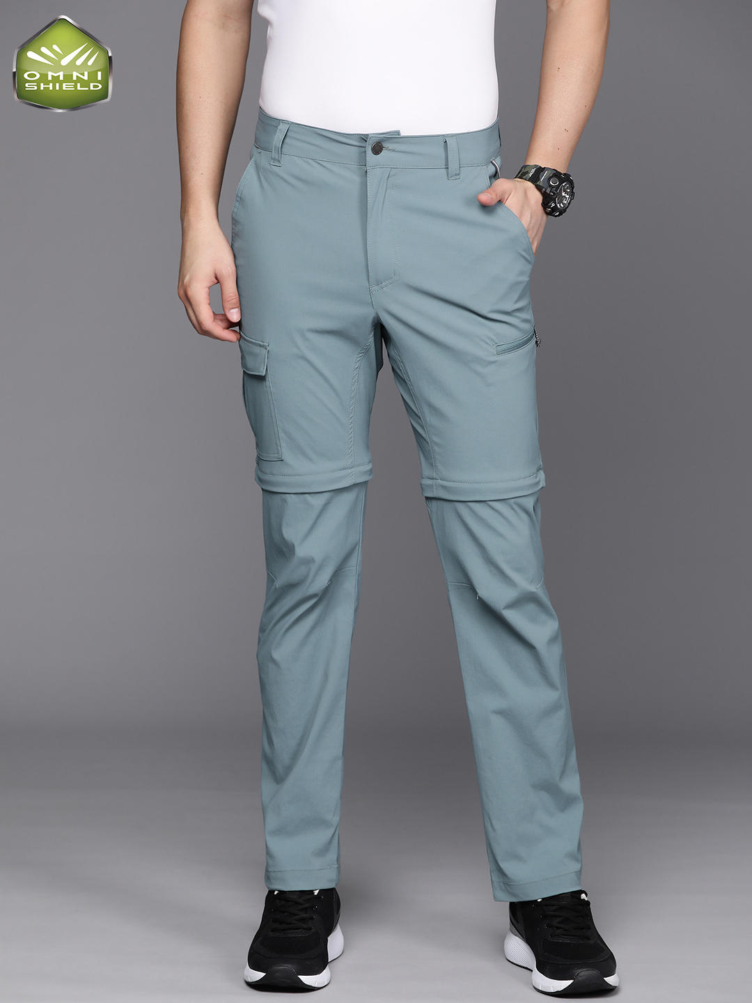 Columbia Men Green Newton Ridge II Convertible Pant (Sun Protection)